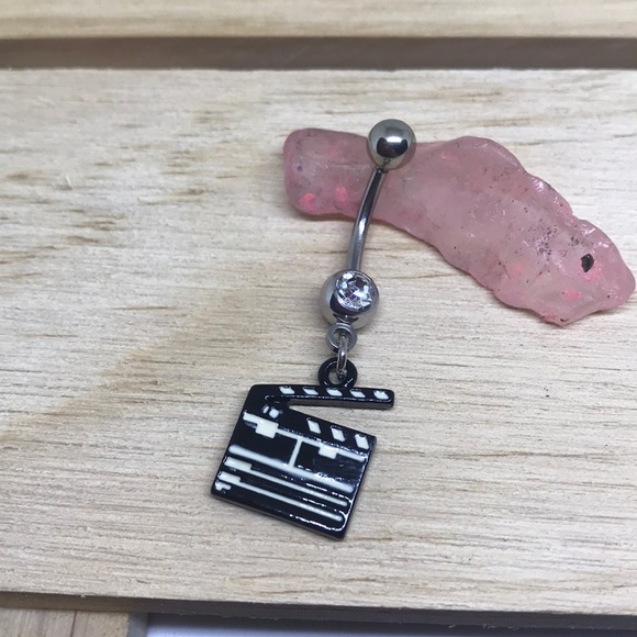 Jewelry | Action Dangle Belly Button Ring 14 Gauge Clapperboard | Poshmark